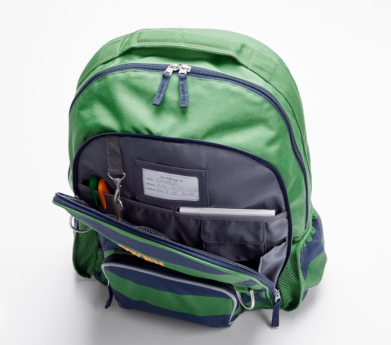 Fairfax Solid Navy & Green Trim Kids Backpacks | Pottery Barn Kids