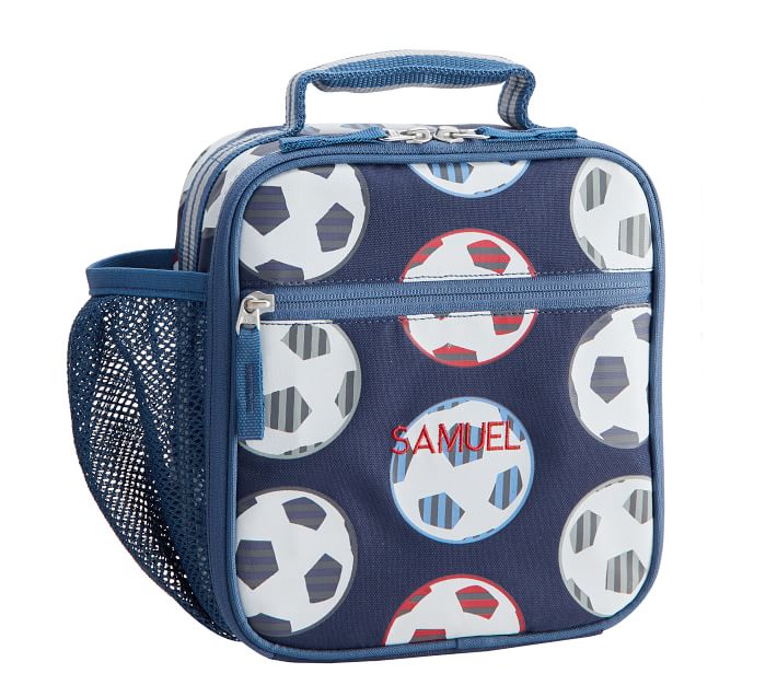 Mackenzie Navy Soccer Glow-in-the-Dark Lunch Boxes | Pottery Barn Kids