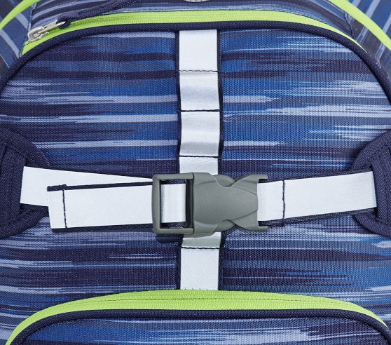 Mackenzie Blue Abstract Stripe Reflective Backpacks | Pottery Barn Kids