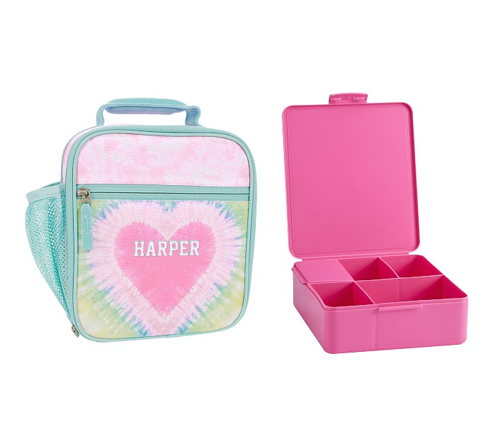 Mackenzie Pink Heart Tie-Dye Lunch & Bento Bundle, Set of 2 | Pottery Barn Kids