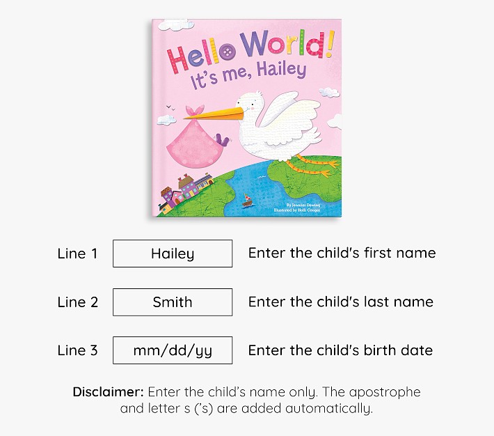 Hello World Personalized Book For Girls | Pottery Barn Kids