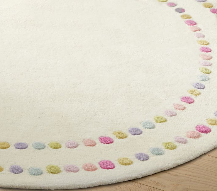 Pearl Dot Round Rug | Solid Color Rug | Pottery Barn Kids