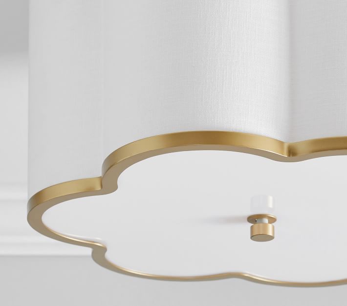 Linen Flower Scallop Flush Mount | Pottery Barn Kids