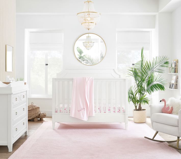 Flamingo Organic Crib Fitted Sheet | Pottery Barn Kids