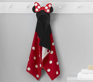 Disney Minnie Mouse Baby Hooded Towel | Pottery Barn Kids