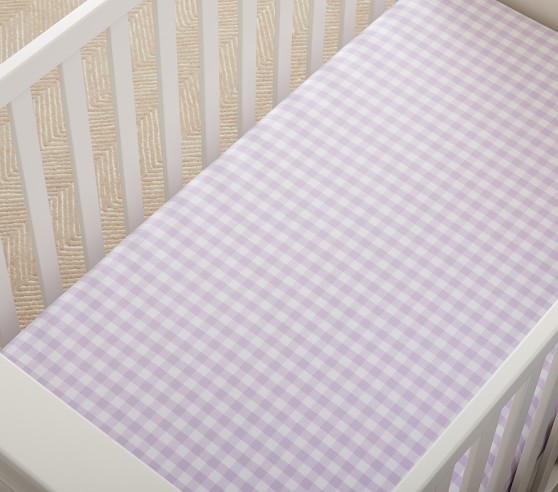Check Organic Crib Fitted Sheet | Pottery Barn Kids