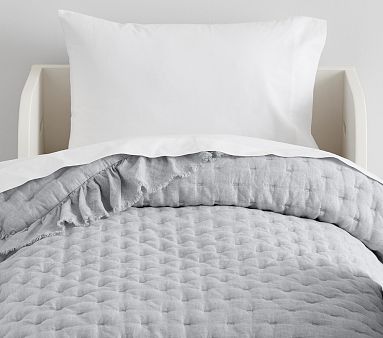 Ruffle European Linen Baby Quilt | Pottery Barn Kids