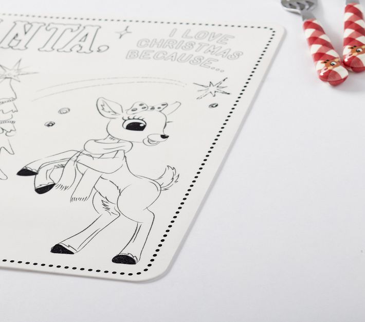 Rudolph® Silicone Colouring Placemats, Set of 2 | Pottery Barn Kids