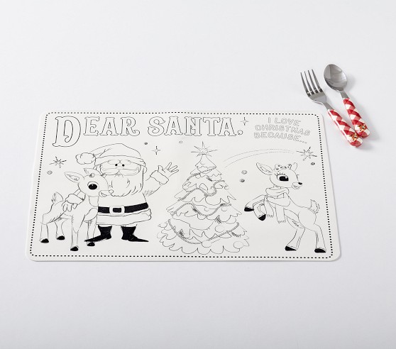 Rudolph® Silicone Coloring Placemats, Set of 2 | Pottery Barn Kids