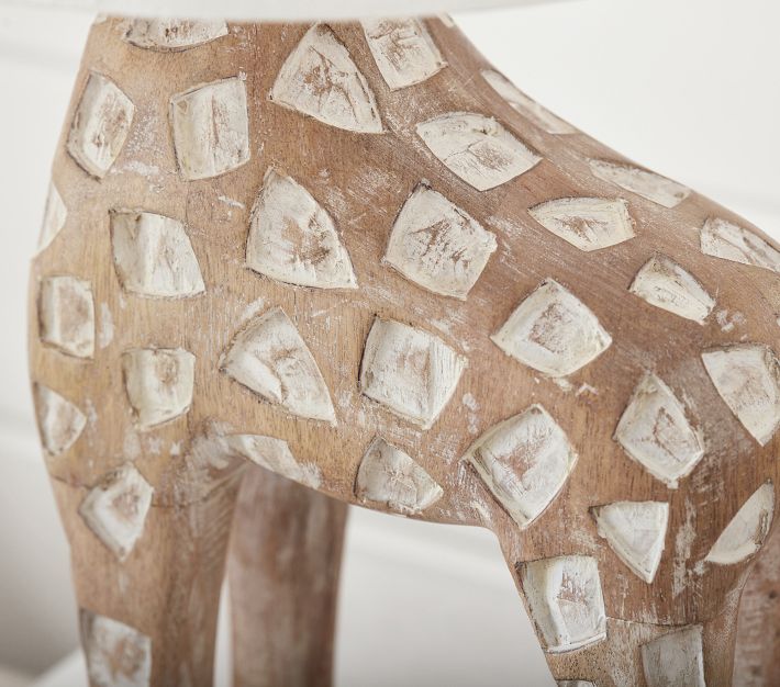 Carved Wood Giraffe Table Lamp | Pottery Barn Kids