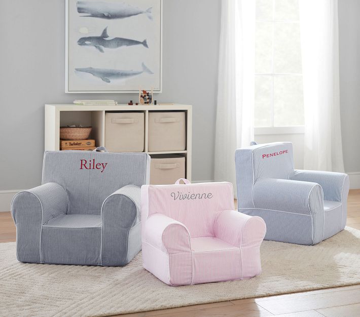 Anywhere Chair®, Chambray Blue Oxford Stripe | Pottery Barn Kids