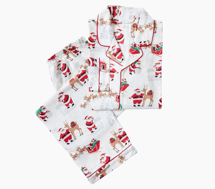 Adult Heritage Santa Flannel Pajama | Pottery Barn Kids