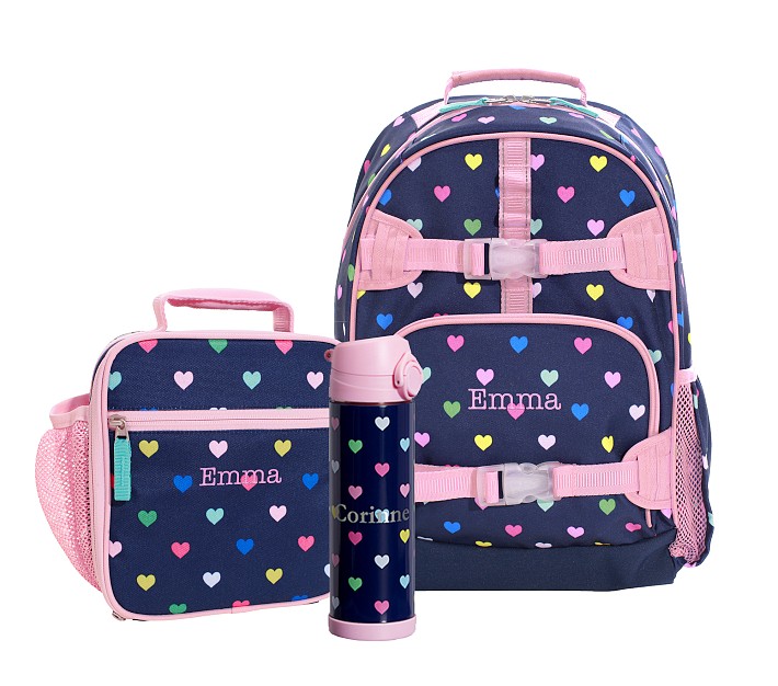 Mackenzie Navy Pink Multi Hearts Backpack & Lunch Bundle, Set of 3 ...