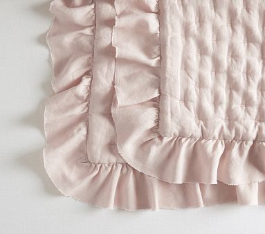 Ruffle European Linen Baby Quilt | Pottery Barn Kids