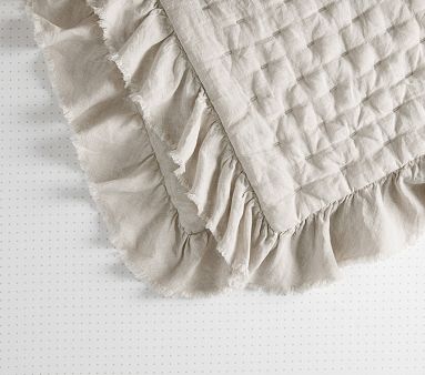 Ruffle European Linen Baby Quilt | Pottery Barn Kids