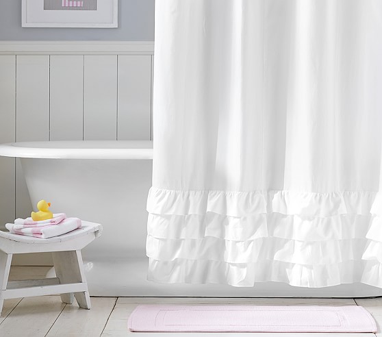 Ruffle Bottom Kids Shower Curtain | Pottery Barn Kids
