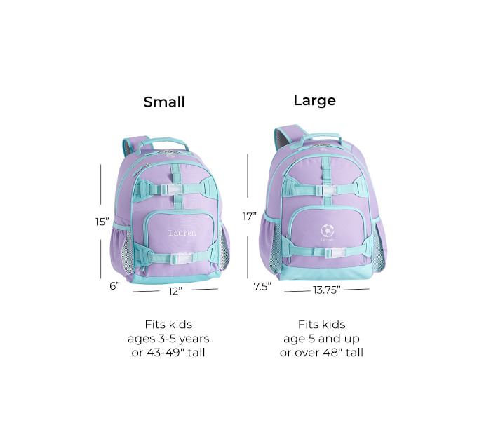 Lavender Aqua Trim Solid Kids Backpacks | Pottery Barn Kids