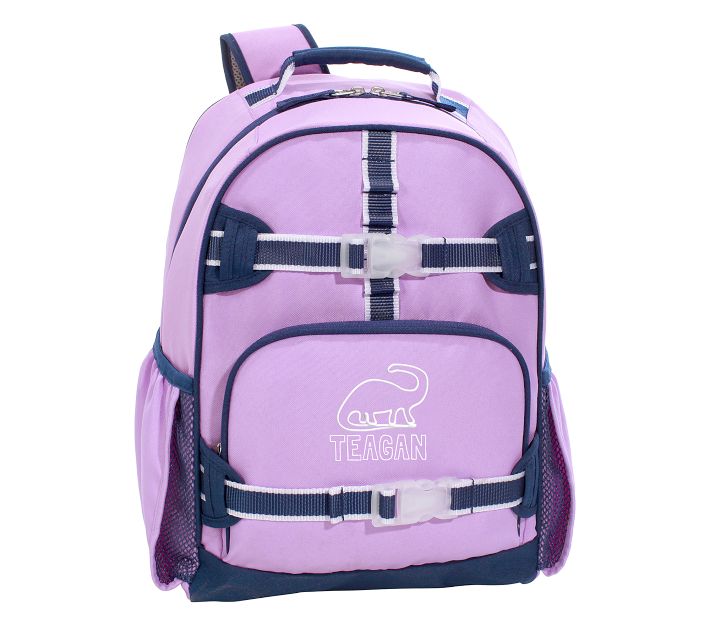 Mackenzie Lavender Solid Navy Trim Backpacks | Pottery Barn Kids