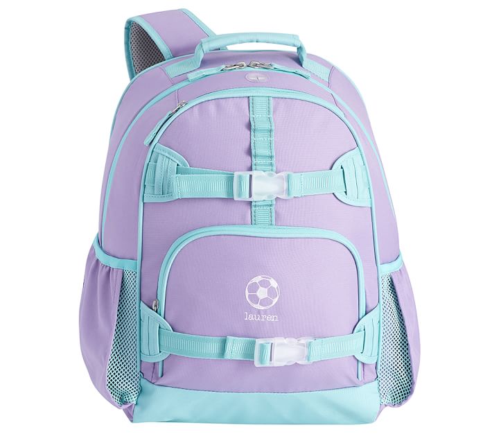 Lavender Aqua Trim Solid Kids Backpacks | Pottery Barn Kids