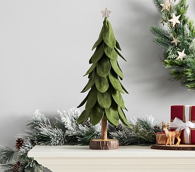 Green Felt Tree Decor, Set of 2 | Pottery Barn Kids