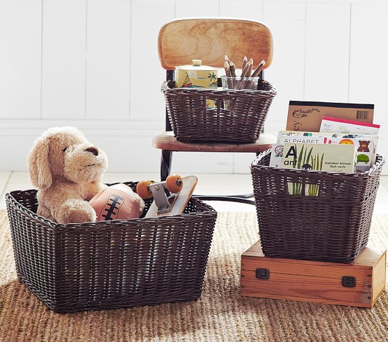 Espresso Sabrina Basket Collection | Kids Storage | Pottery Barn Kids