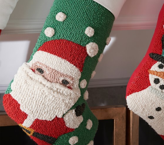Santa Hook And Loop Christmas Stocking | Pottery Barn Kids