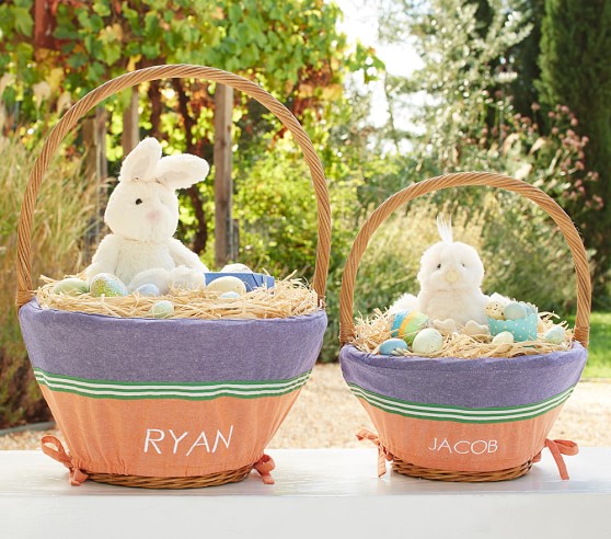 Chambray Colorblock Easter Basket | Pottery Barn Kids