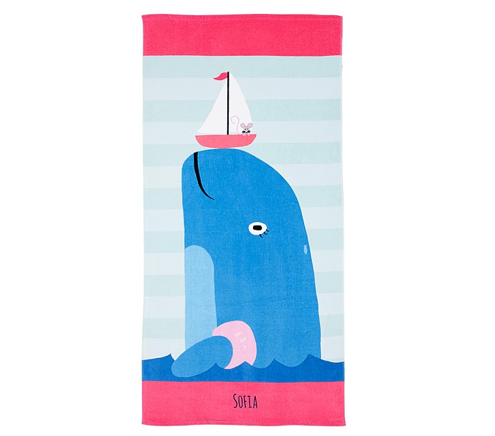 Happy Whale Kids Beach Towel | Pottery Barn Kids