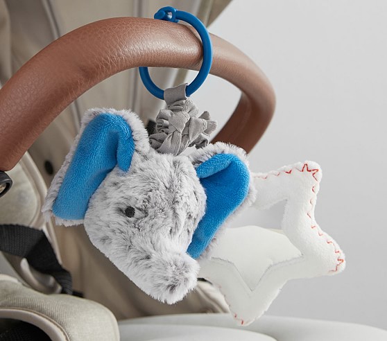 Preppy Elephant Plush Baby Stroller Clip | Pottery Barn Kids