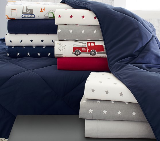 Construction Flannel Kids' Sheet Set | Pottery Barn Kids