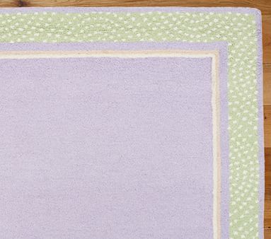 Purple Polka Dot Border Rug | Solid Color Rug | Pottery Barn Kids
