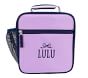 Mackenzie Lavender Solid Navy Trim Lunch Boxes | Pottery Barn Kids