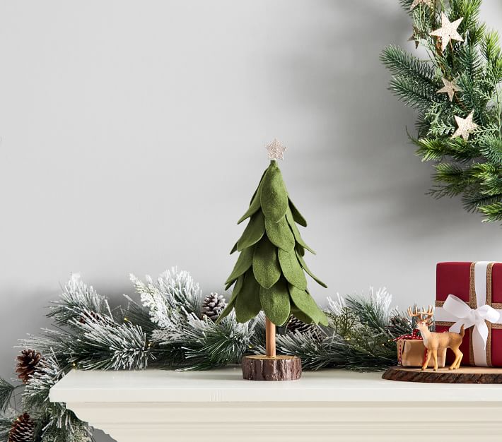 Green Felt Tree Decor, Set of 2 | Pottery Barn Kids