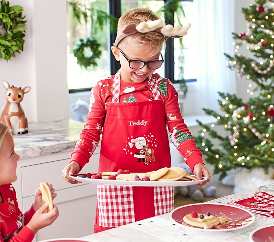 Rudolph® and Santa Apron | Pottery Barn Kids