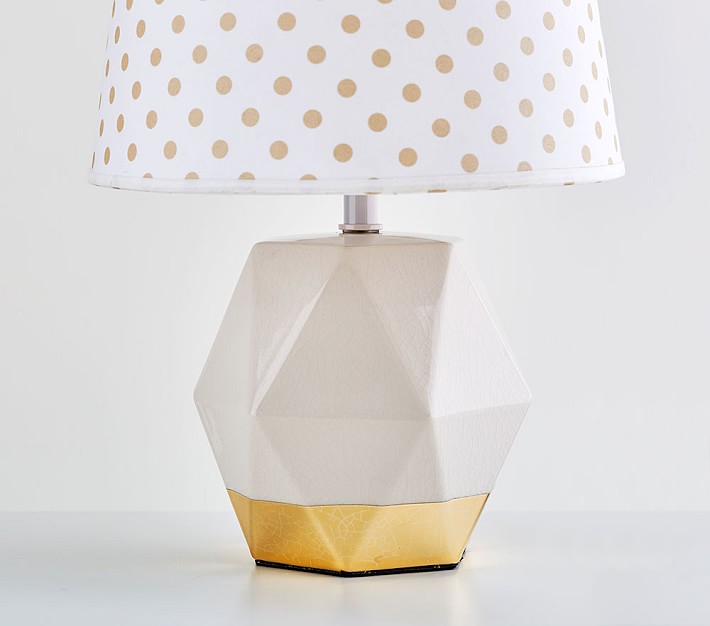 White & Gold Geo Lamp Base | Kids Lamp | Pottery Barn Kids