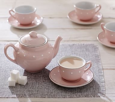 Pink Ceramic Classic Kids Tea Set | Pottery Barn Kids