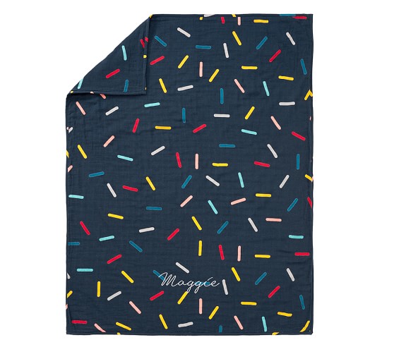 west elm x pbk Sprinkle Modern Baby Muslin Blanket | Pottery Barn Kids