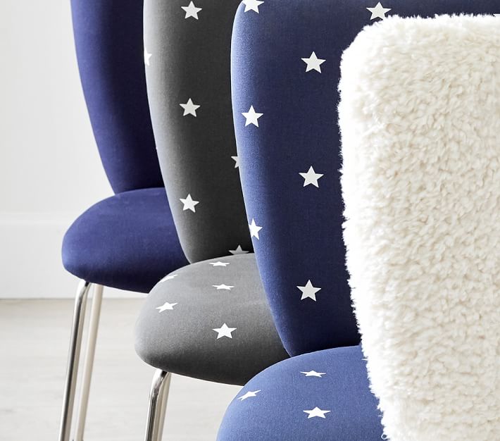 Square Stationary Upholstered Kids Desk Chair | Pottery Barn Kids