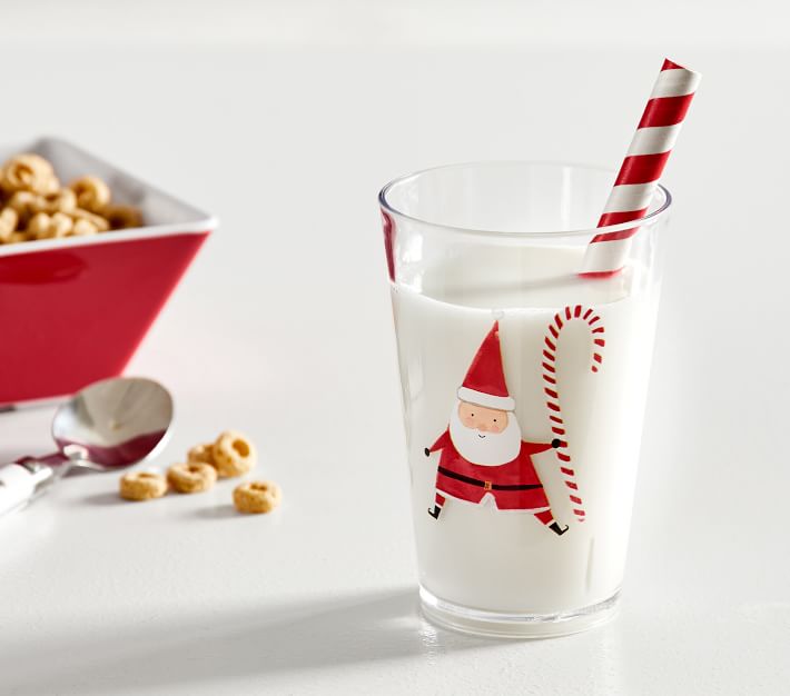 Modern Santa Kids Christmas Dinnerware Gift Set | Pottery Barn Kids