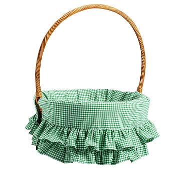 Green Gingham Ruffle Easter Basket | Pottery Barn Kids