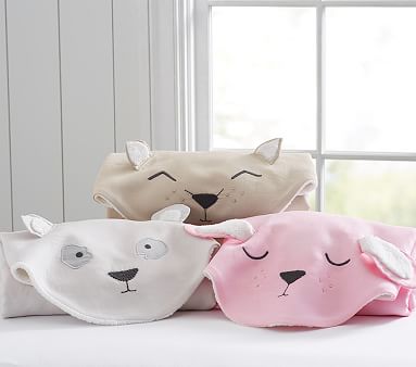 Linen Sherpa Critter Baby Blanket | Pottery Barn Kids