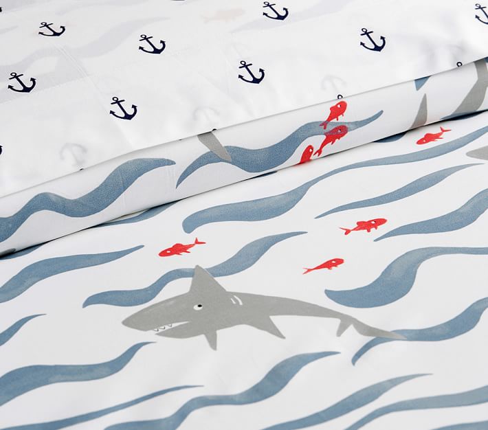 Nautical Shark Kids' Duvet Cover | Pottery Barn Kids