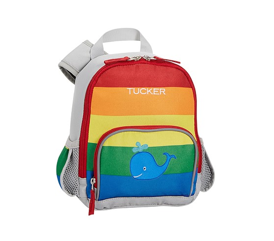 Fairfax Gray Bright Rainbow Stripe, Wacky Whale | Pottery Barn Kids