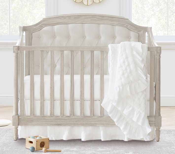 Ruffle European Linen Baby Quilt | Pottery Barn Kids