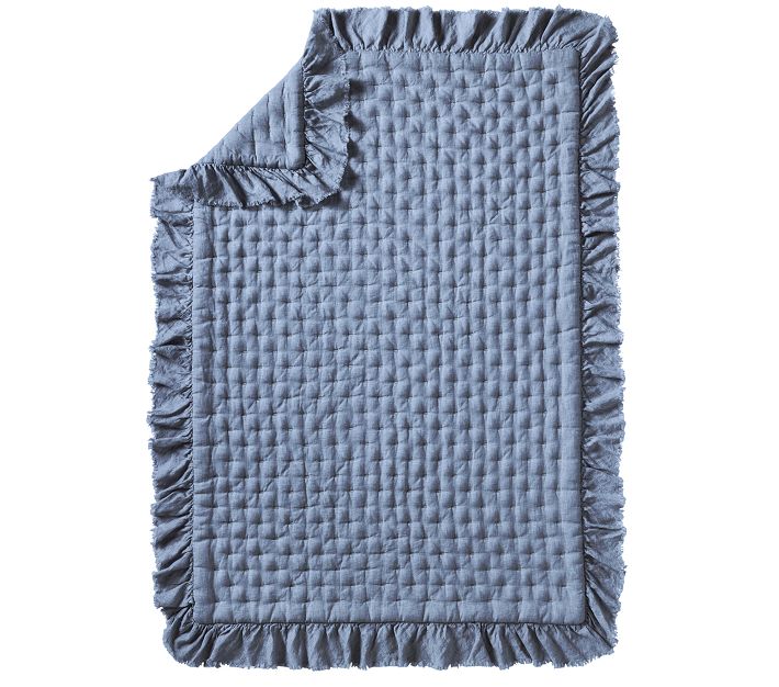 Ruffle European Linen Baby Quilt | Pottery Barn Kids