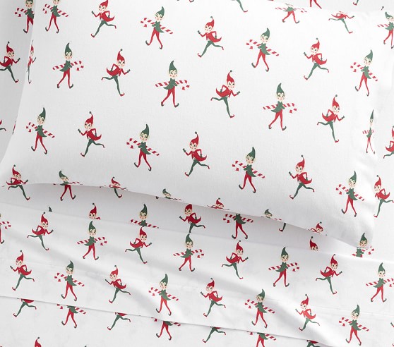 Organic Holiday Elf Kids' Sheet Set | Pottery Barn Kids