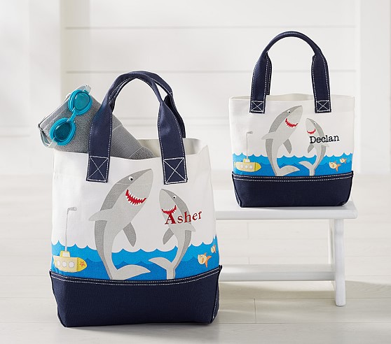 Happy Sharks Preppy Icon Kids Tote | Pottery Barn Kids