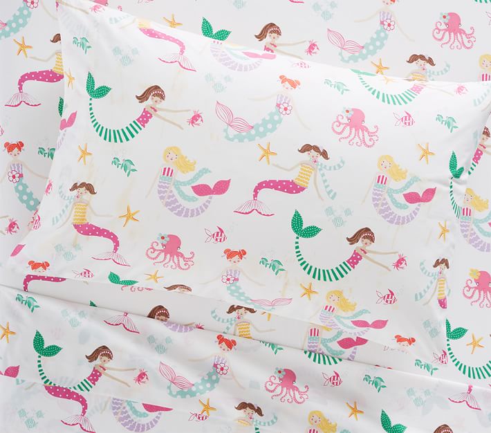 Organic Mermaid Kids' Sheet Set | Pottery Barn Kids