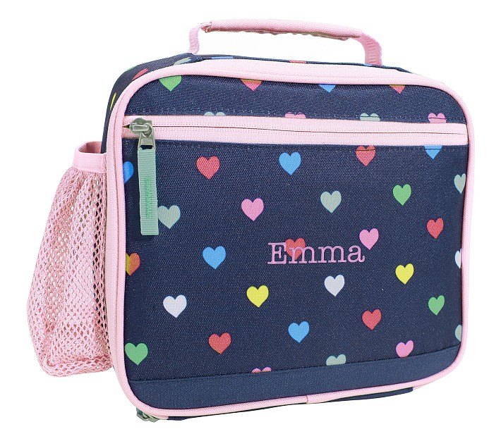 Mackenzie Navy Pink Multi Hearts Lunch Boxes | Pottery Barn Kids