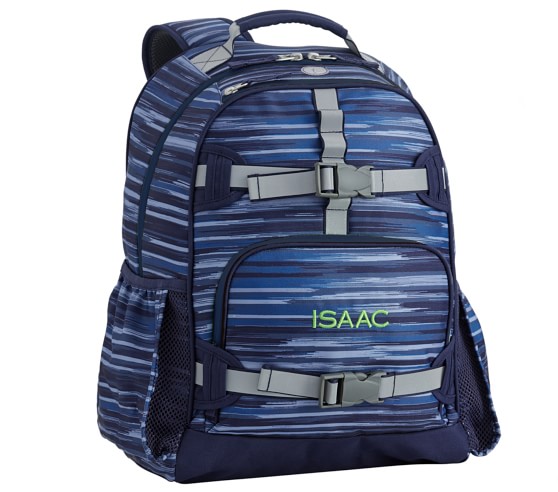 Mackenzie Blue Abstract Stripe Reflective Backpacks | Pottery Barn Kids